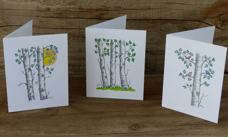 Aspen Tree Note Cards, Blank Inside, Boxed Set of Six, Gift Set ...