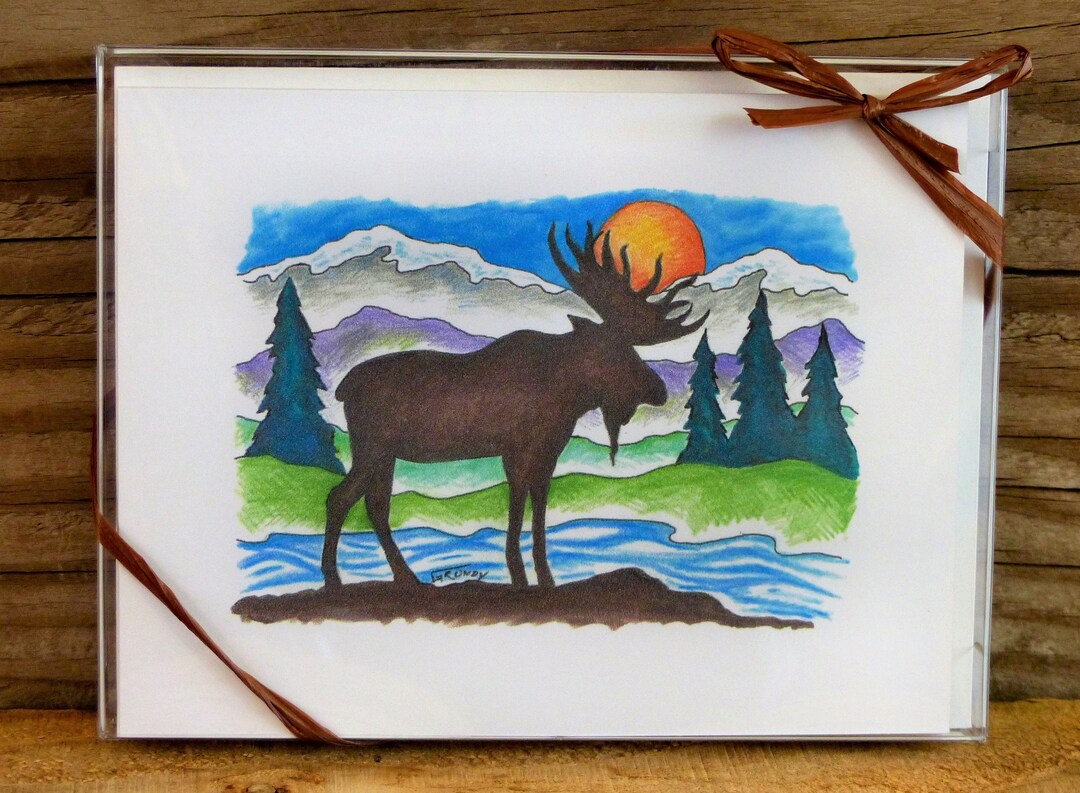 Moose and Bear in the Mountains, Note Cards, Blank Inside, Boxed Set of ...