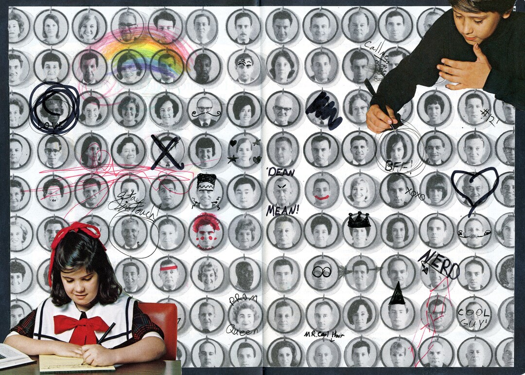 Sign My Yearbook! - Collage Art Print, Vintage Style, Multiple Sizes ...