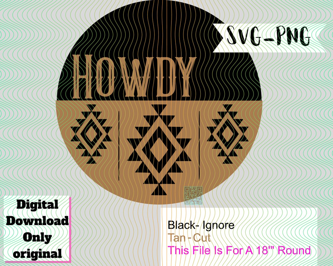 Western Aztec Howdy Wreath Digital Download Original Laser File - Etsy