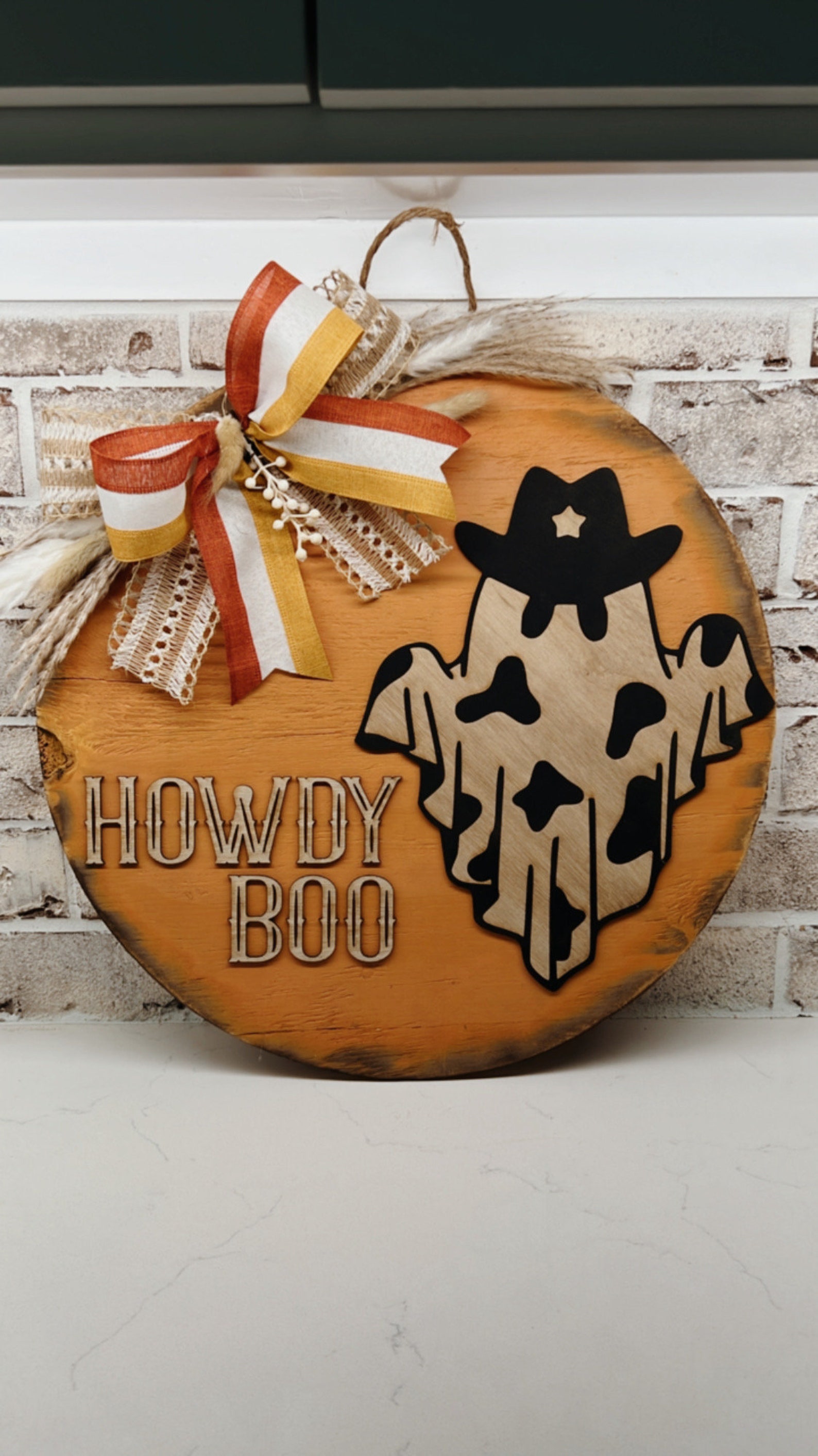 Howdy Boo Western Ghost Wall Decor 18 Round Welcome Door - Etsy