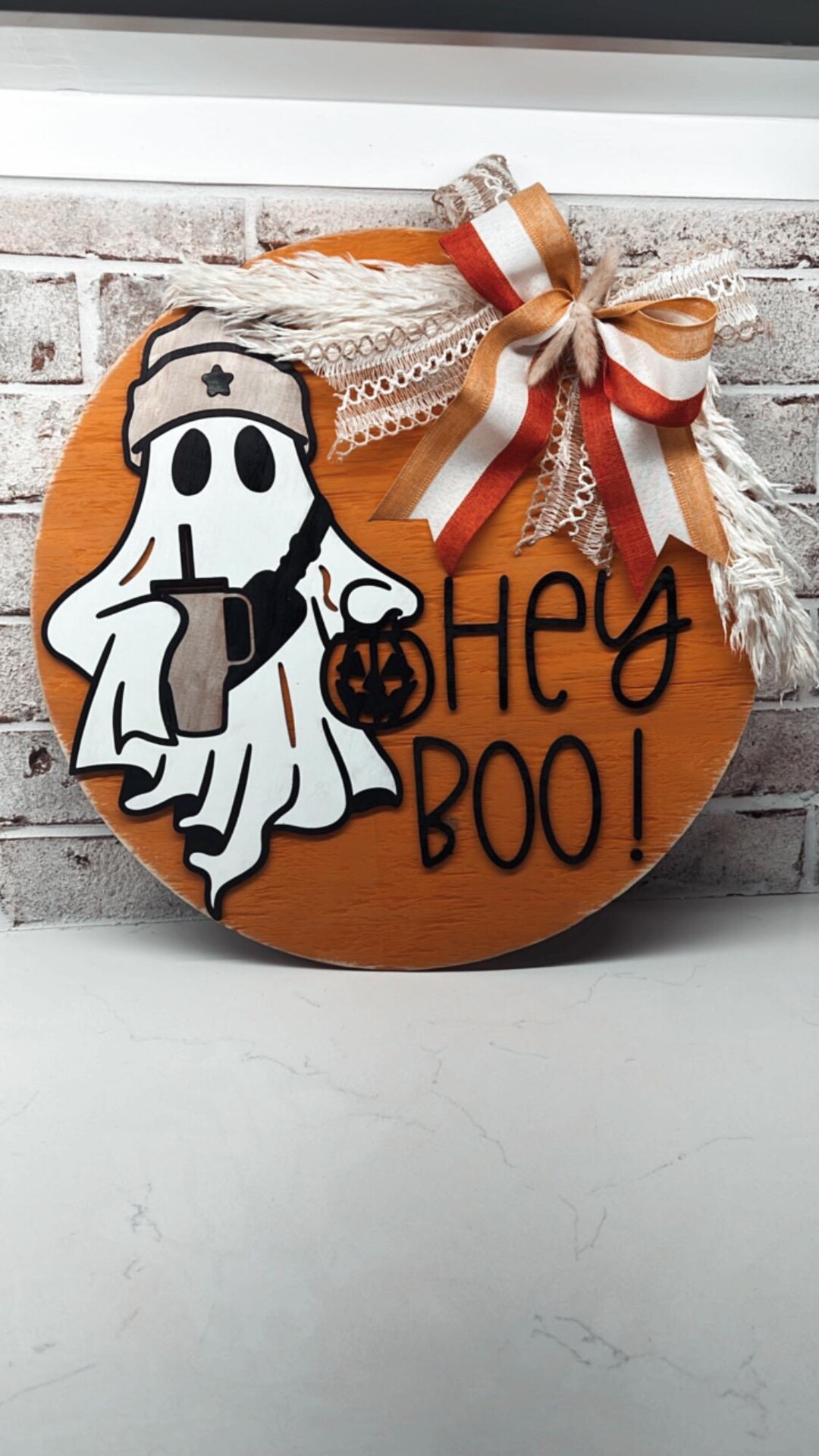 Halloween Front Door Decor Halloween Wreath Hey Boo Ghost Halloween ...