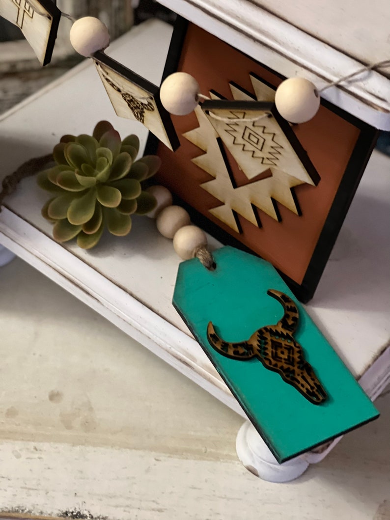 Aztec Tiered Tray Set/ Boho Set - Etsy