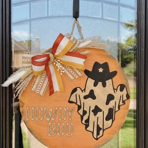 Howdy Boo Western Ghost Wall Decor 18 Round Welcome Door - Etsy