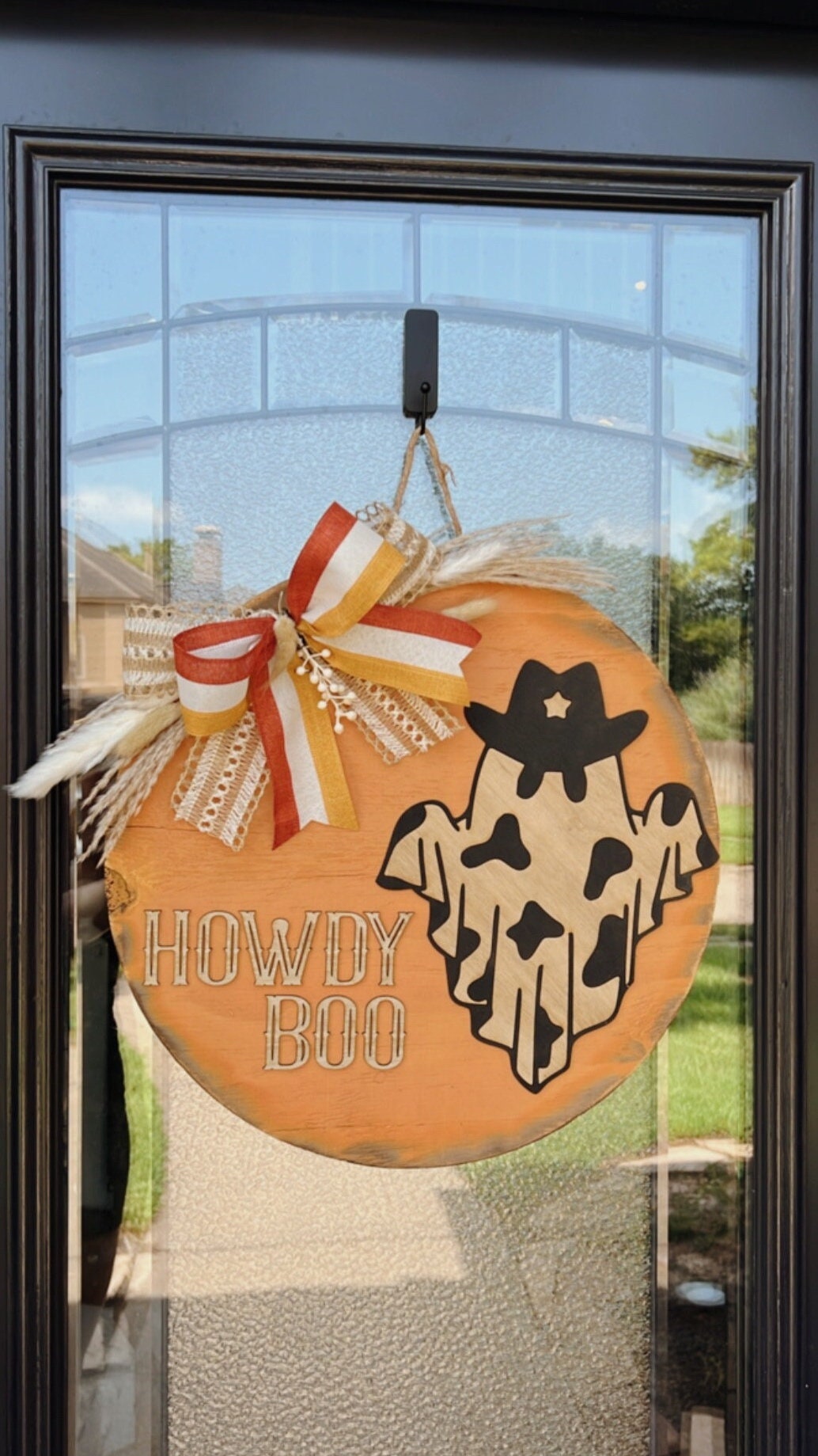 Howdy Boo Western Ghost Wall Decor 18 Round Welcome Door - Etsy