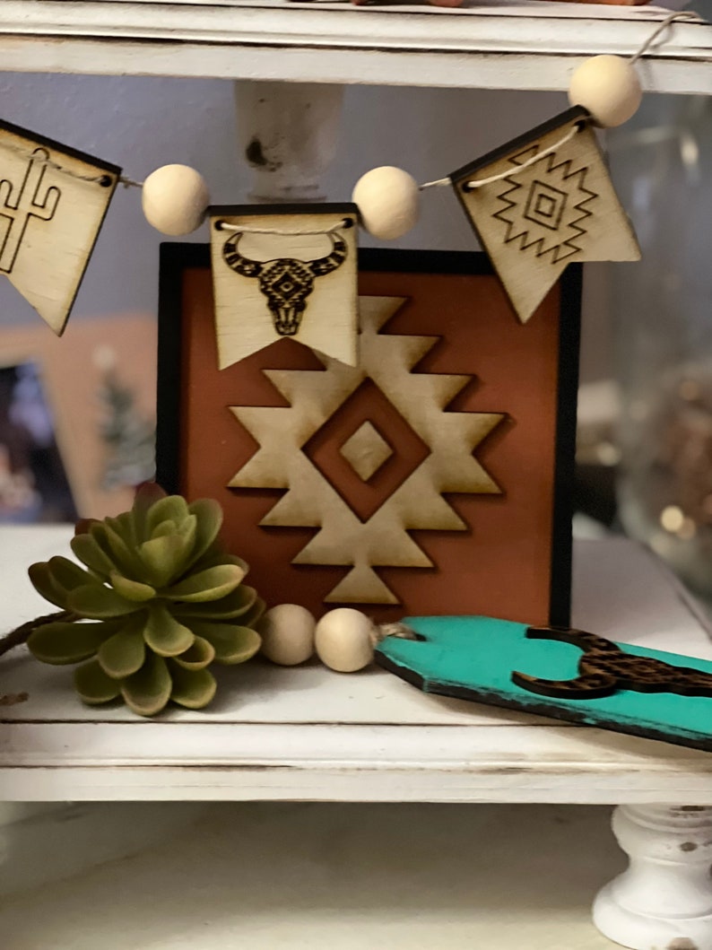 Aztec Tiered Tray Set/ Boho Set - Etsy