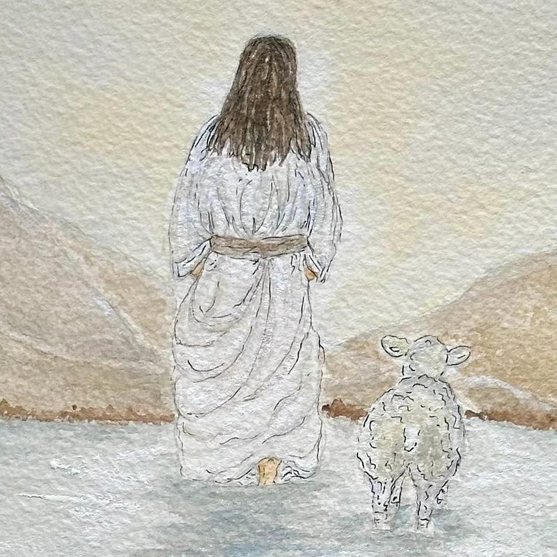 Watercolor Jesus the Lamb - Etsy