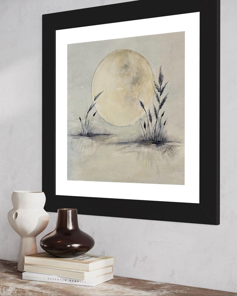 An Evening Moon Watercolor Fine Art Original Prints and Cards - Etsy
