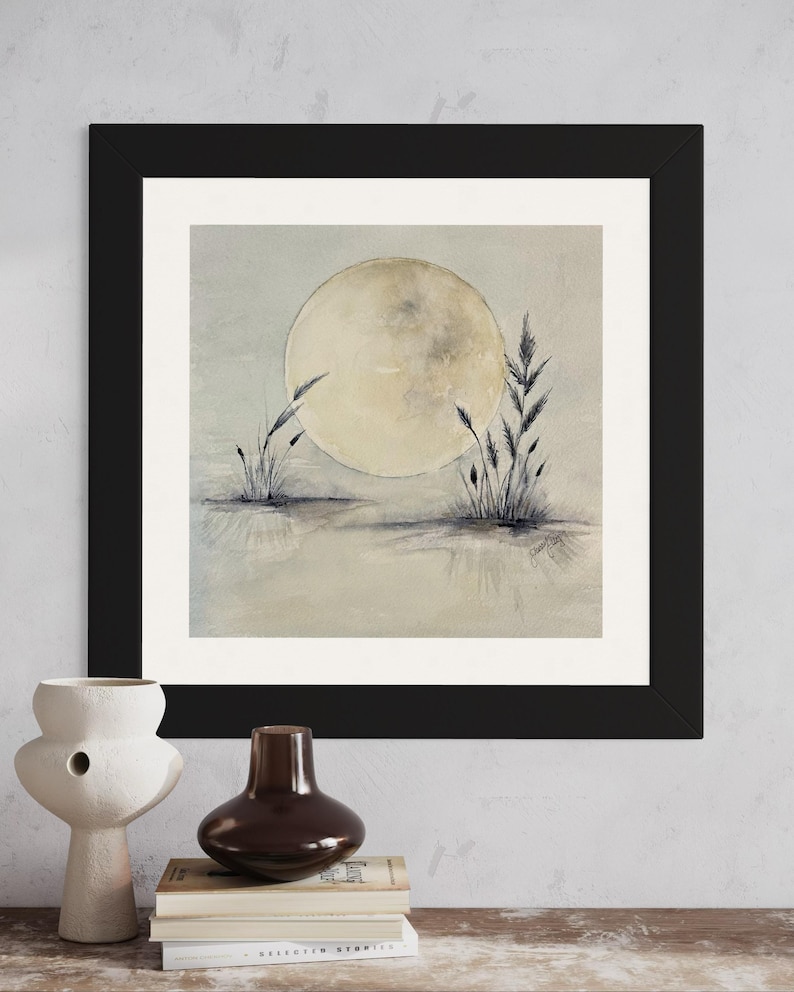An Evening Moon Watercolor Fine Art Original Prints and Cards - Etsy