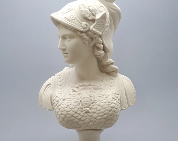 Athena Minerva Bust Head Greek Roman Goddess Cast Marble - Etsy