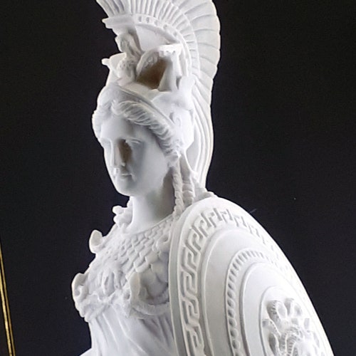 Athena Minerva Greek Roman Goddess Cast Marble Statue | Etsy