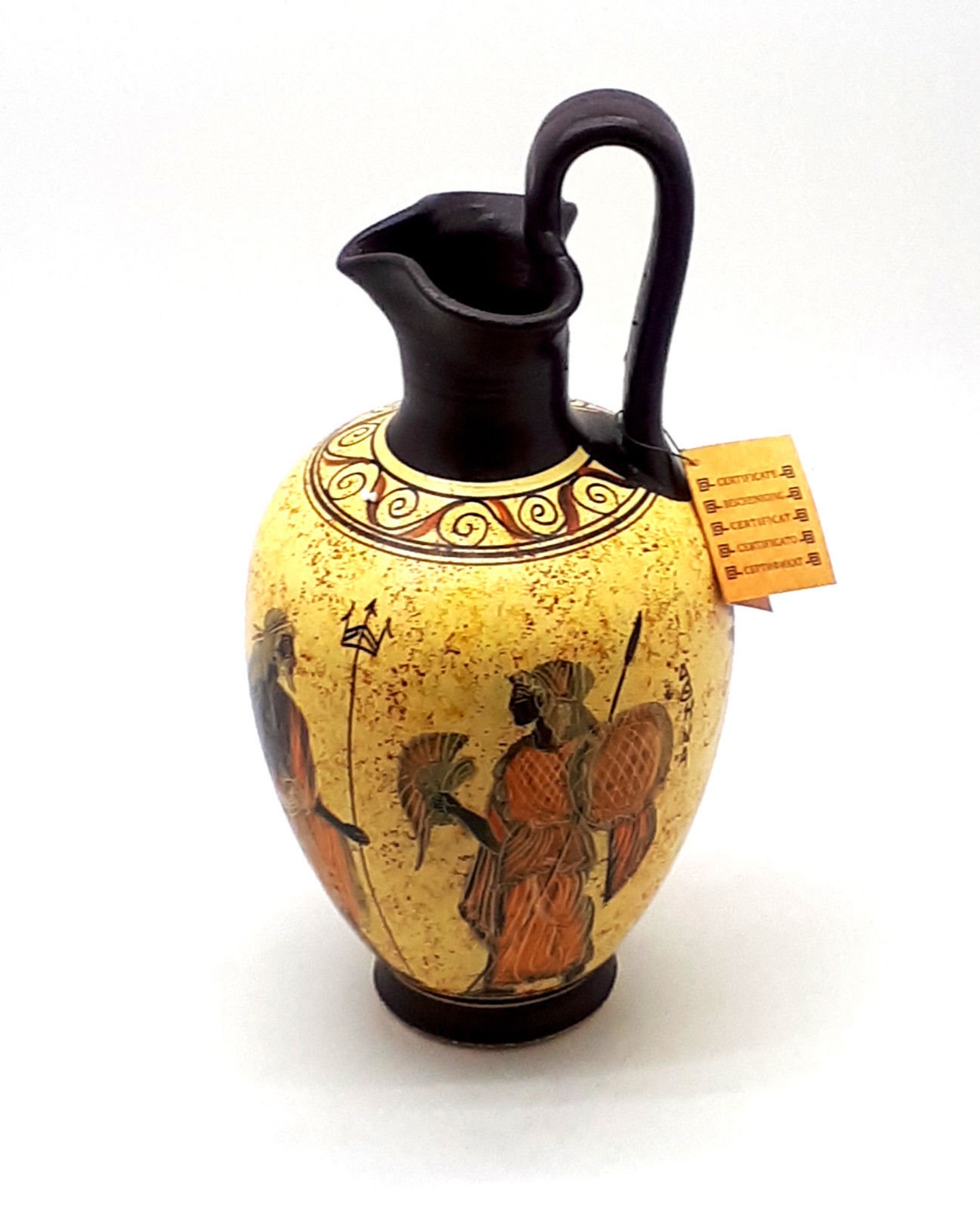 Ancient Greek Vase Pottery Vessel Pot Goddess Athena & God - Etsy