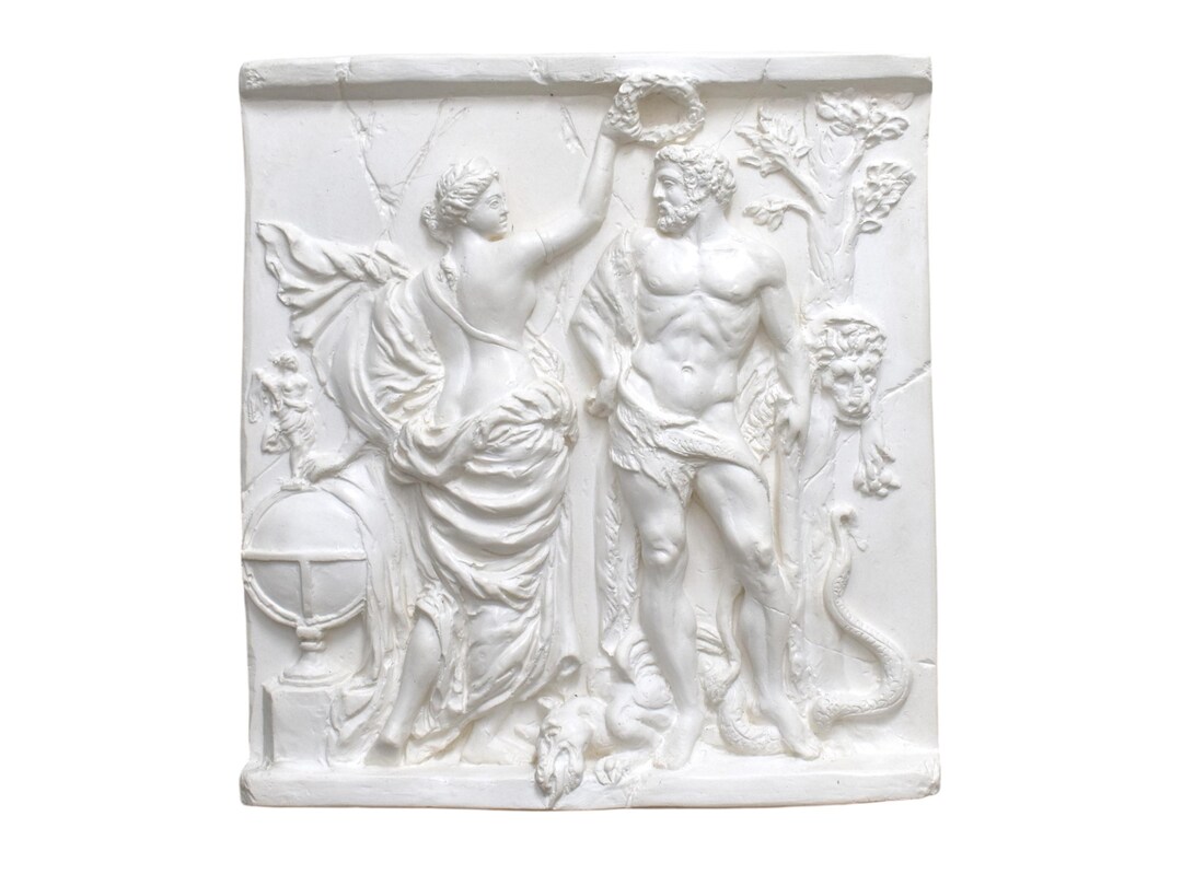 Hercules Cast Stone Wall Plaque: Greek Mythology Art, Louvre Museum ...
