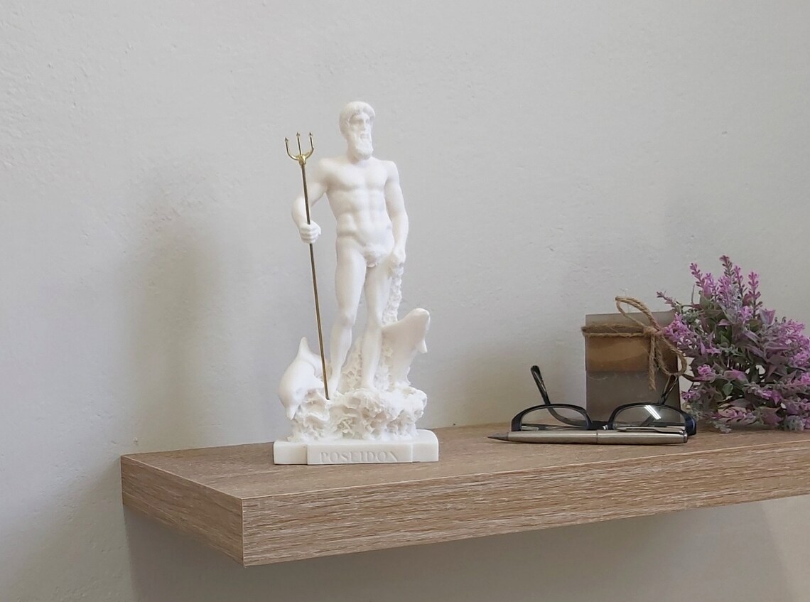 Poseidon With Dolphins Greek Roman God of the Sea Neptune Cast - Etsy