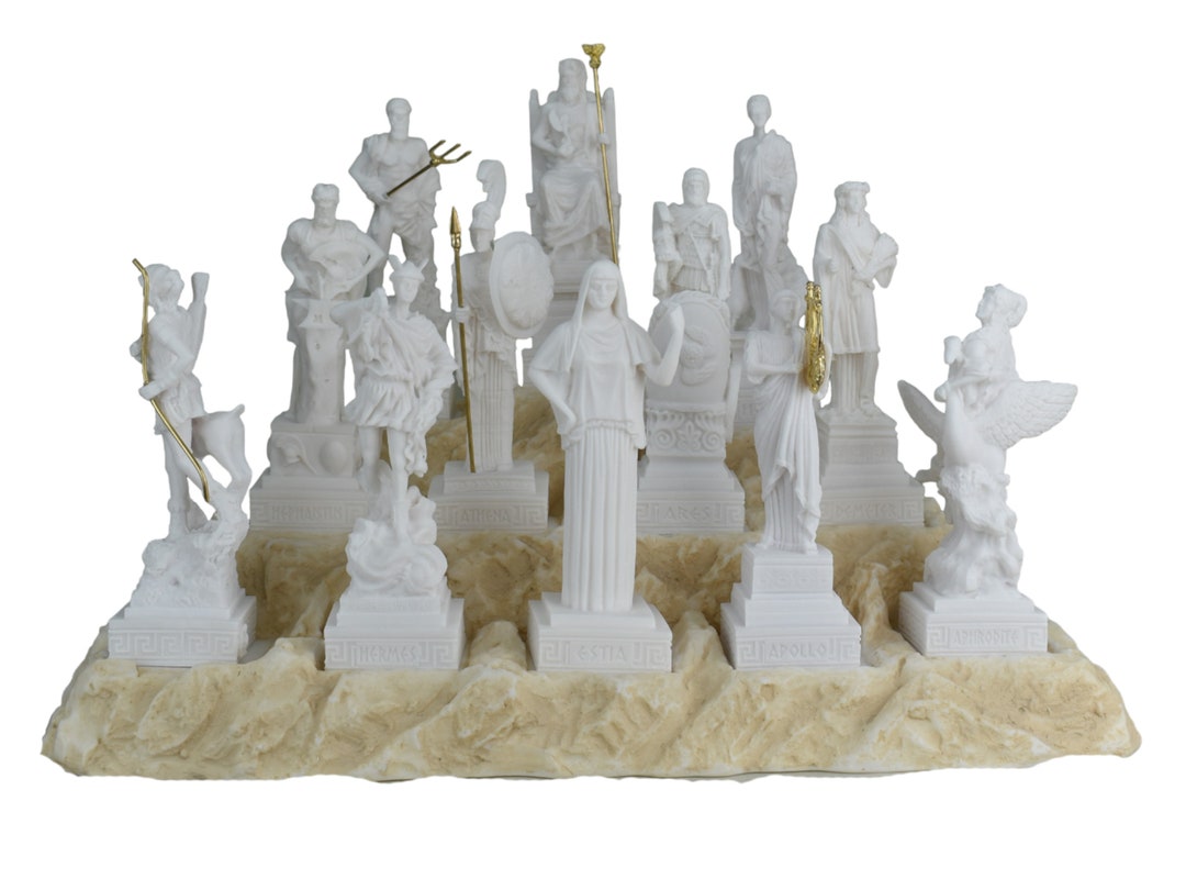 Set Twelve 12 Greek Olympian Gods Pantheon Figure Greek Statue ...