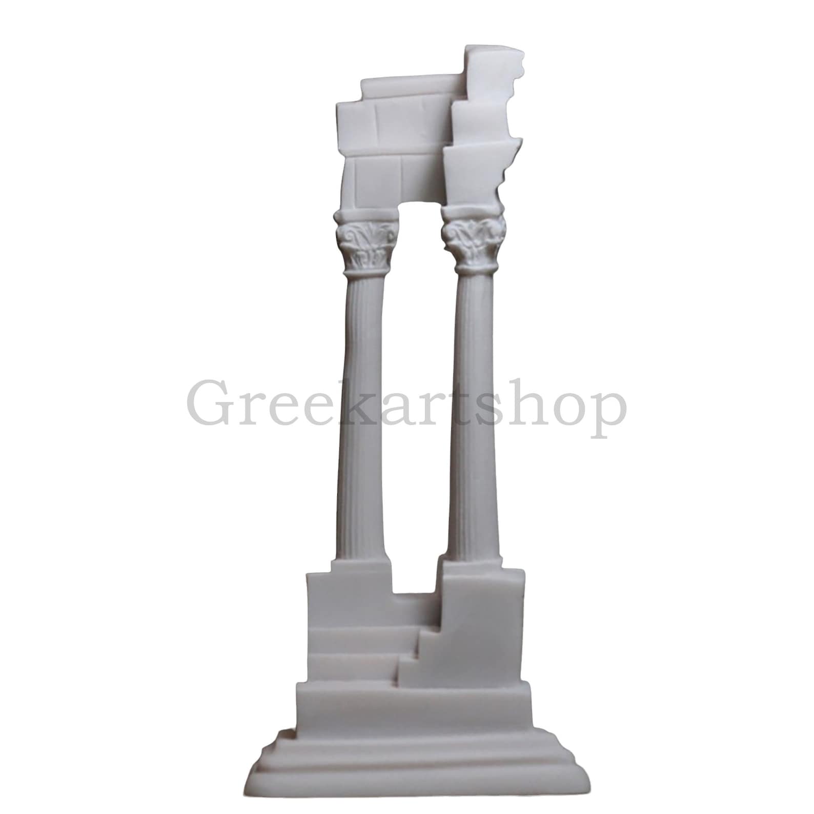 Ancient Greek Temple Ruins Corinthian Order Columns Cast Marble Statue ...