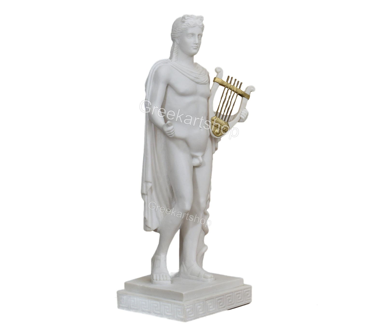 Apollo With Lyre Greek Roman Olympian God Sculpture Statue Cast Marble ...