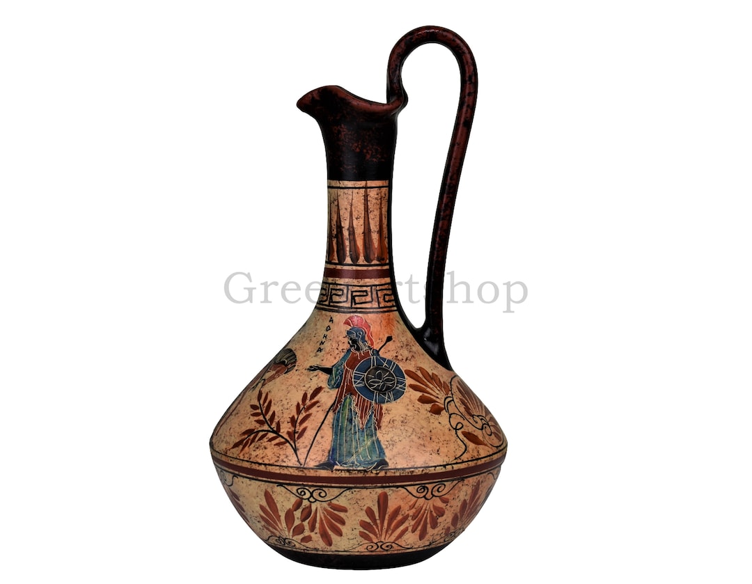 Goddess Athena and God Apollo Laginos Vase Ancient Greek Pottery ...