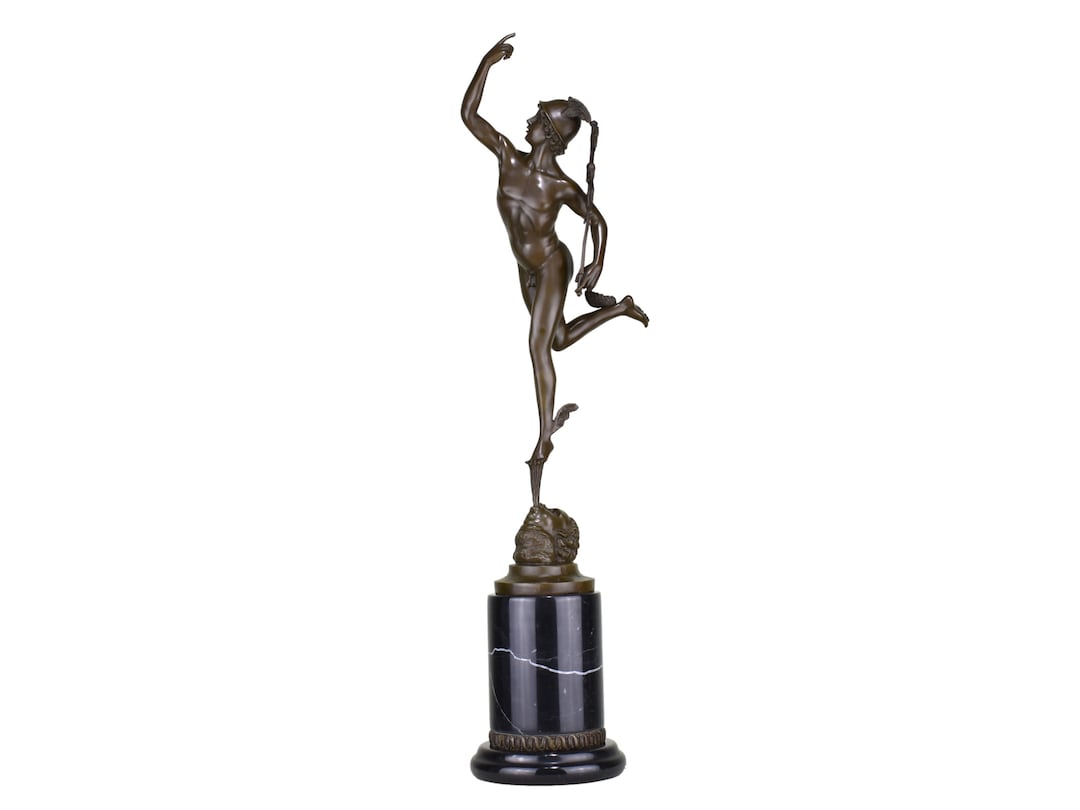 Flying Hermes Mercury Greek Roman God Messenger Large Statue Sculpture ...