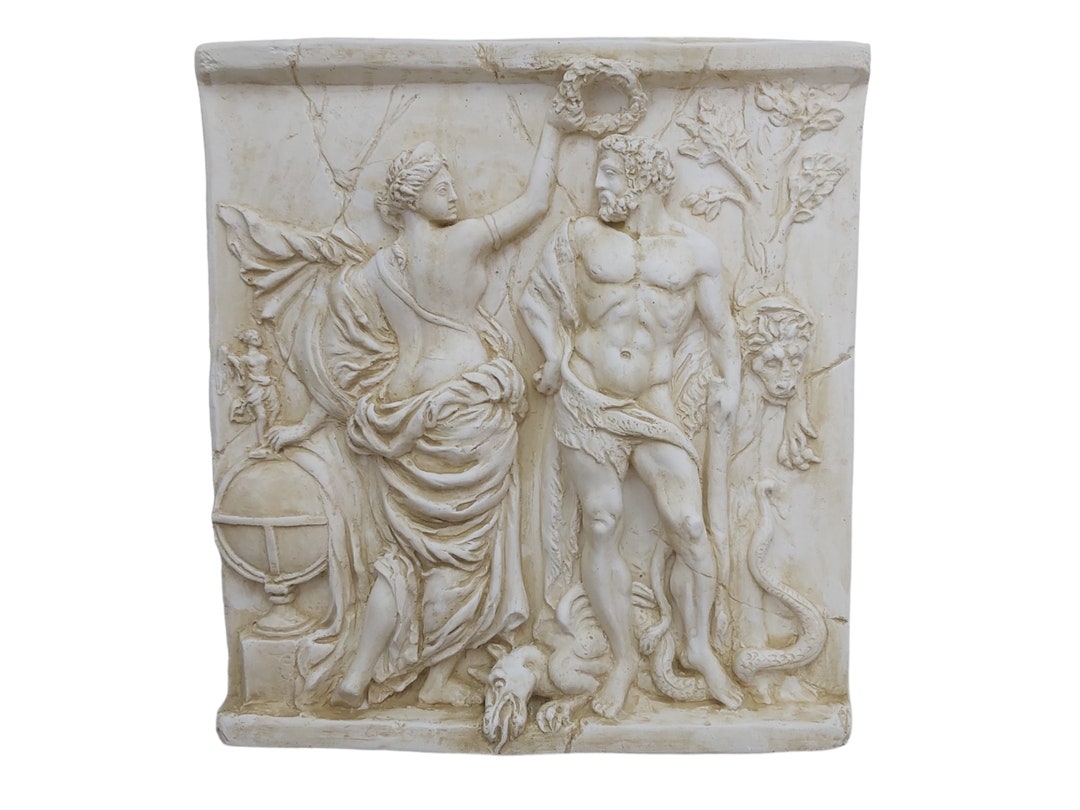 Hercules Crowned by Glory Wall Decor Plaque Relief Greek - Etsy