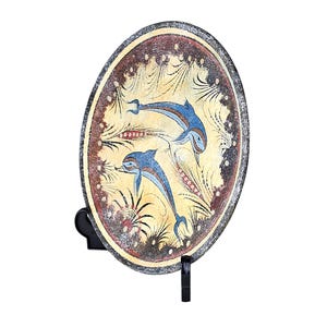 Minoan Plate Pottery Painting Dolphin Ancient Greek Crete Ceramic ...