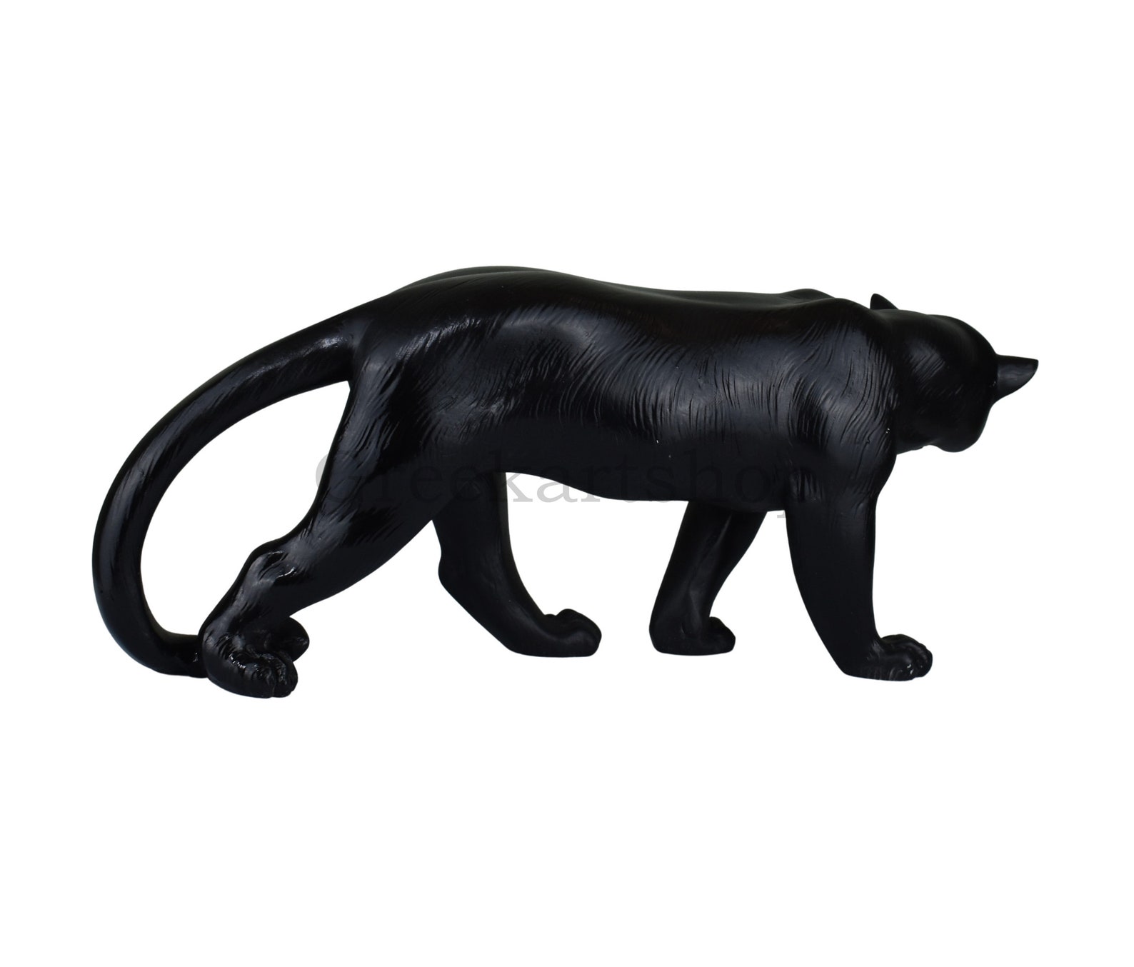 Black Puma Panther Cougar Statue Sculpture Figure Cast Marble | Etsy