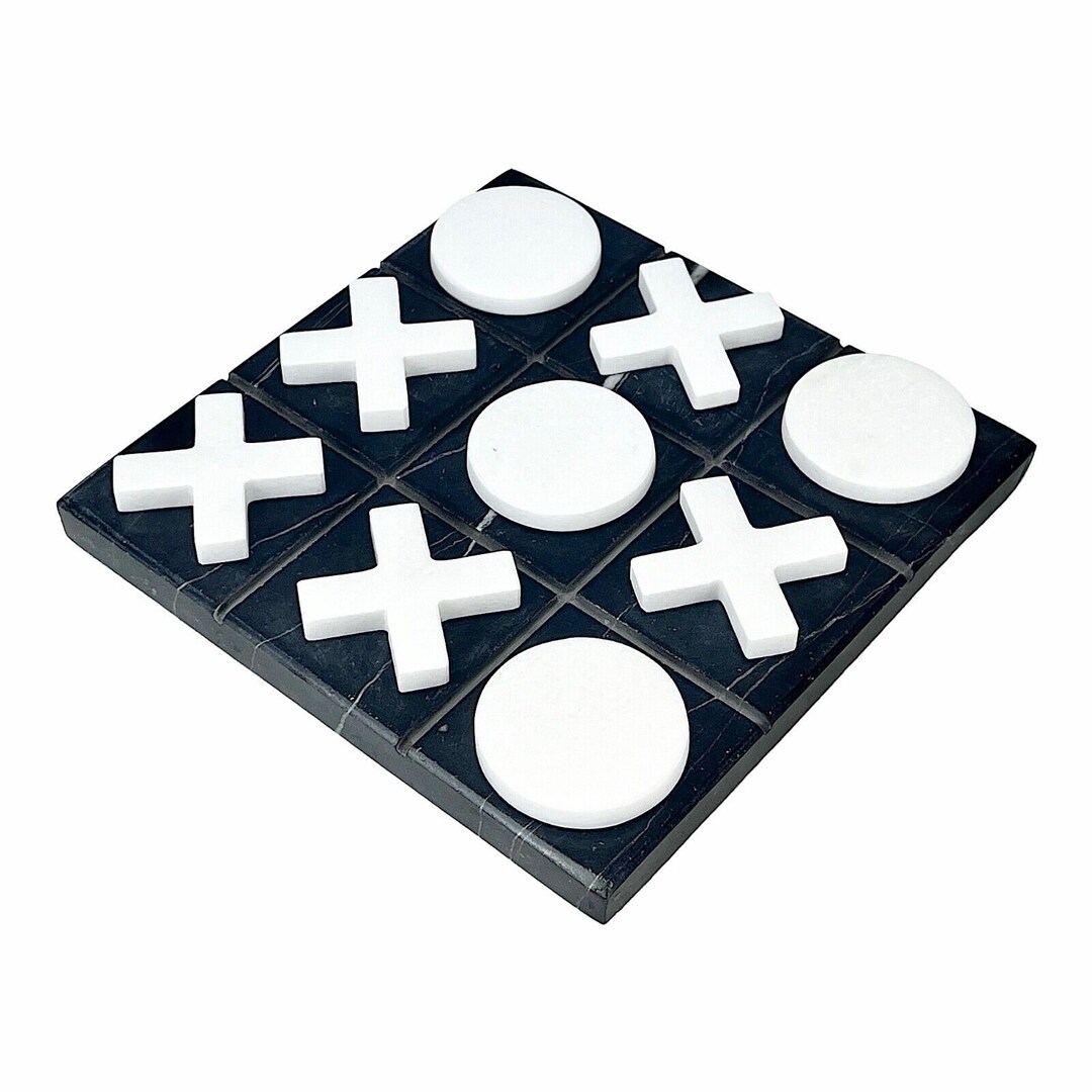 Tic Tac Toe Set Game Real Natural Greek Marble Handmade Gift - Etsy