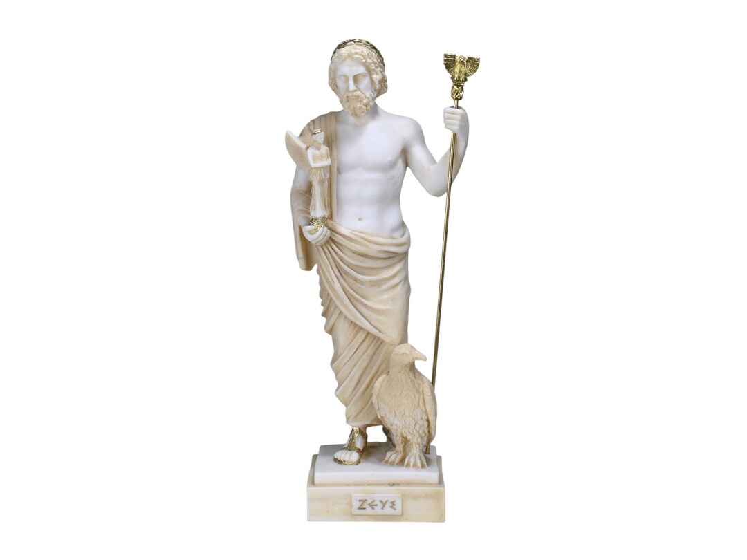 Handmade Zeus Statue, Cast Marble, Ancient Greek Sculpture (13 Inches ...