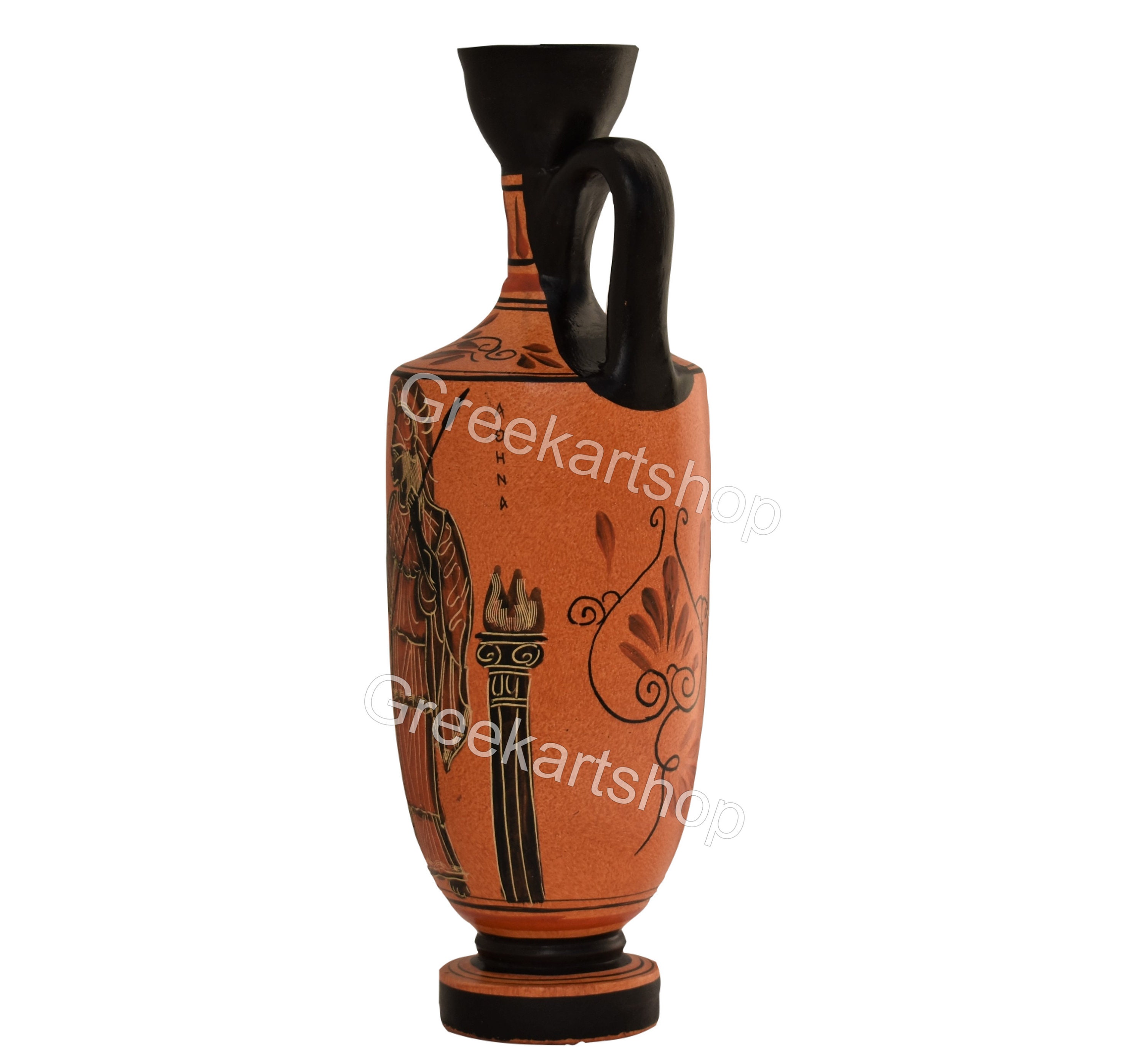 Ancient Greek Ceramic Vase Pot Vessel Lekythos Goddess Athena | Etsy