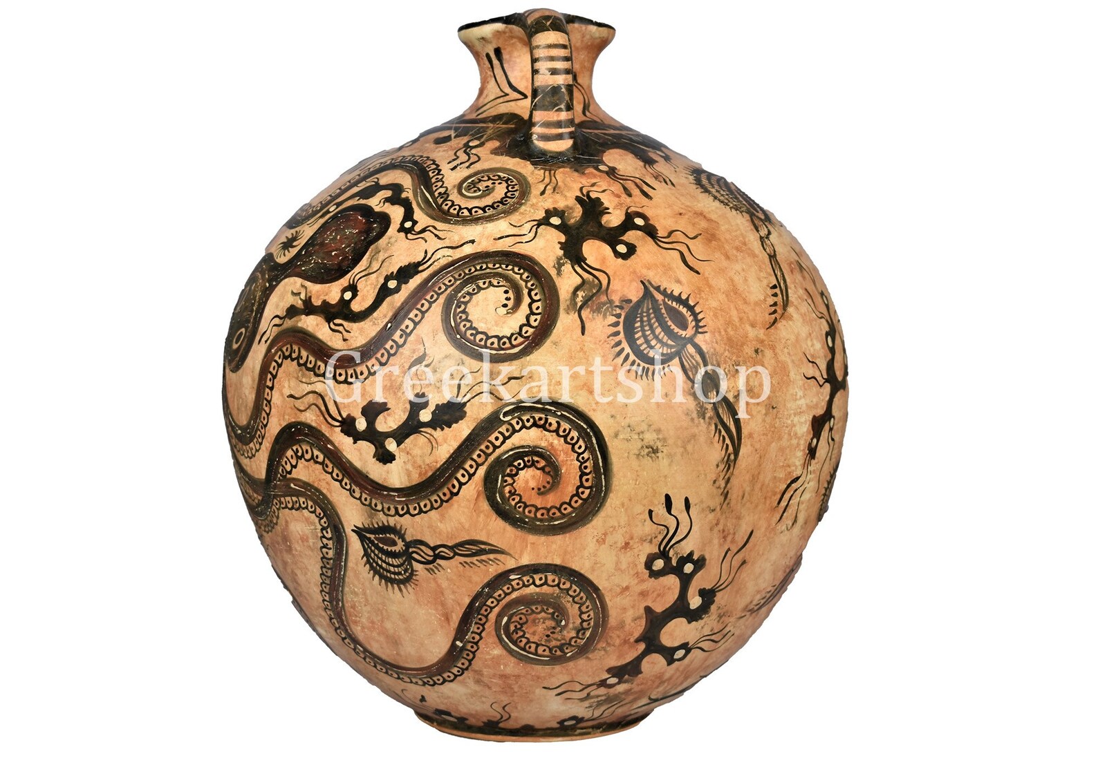 Octopus Flask Vase Minoan Marine Style Pottery Knossos Museum Copy - Etsy