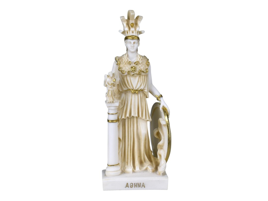 Athena Minerva Greek Roman Goddess Cast Marble Statue Sculpture Figure ...