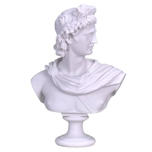 APOLLO Greek Roman God Bust Head Statue Cast Marble Sculpture Handmade ...