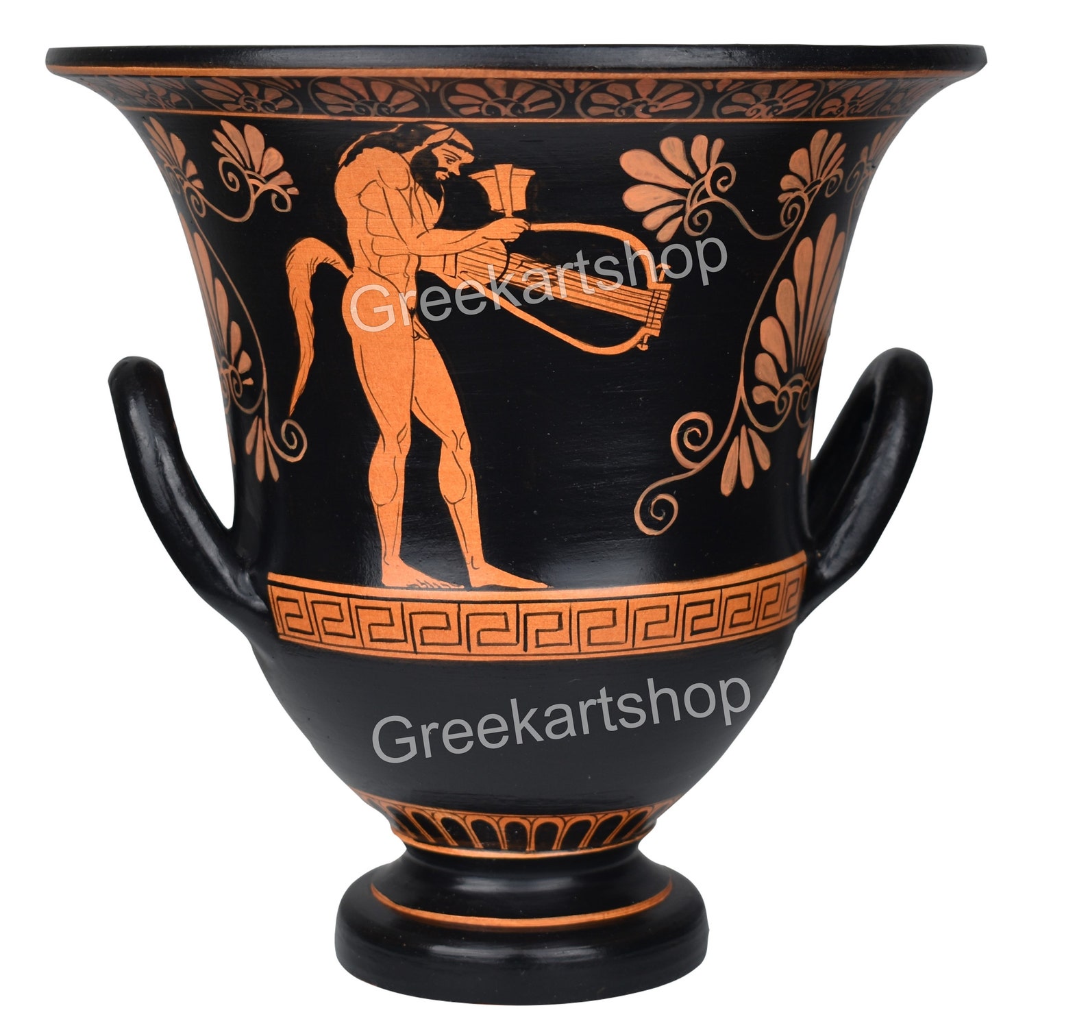 Symposium krater musician female satyr ancient greek roman | Etsy