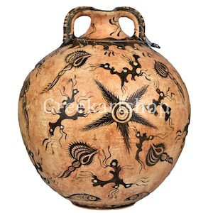 Octopus Flask Vase Minoan Marine Style Pottery Knossos Museum Copy - Etsy