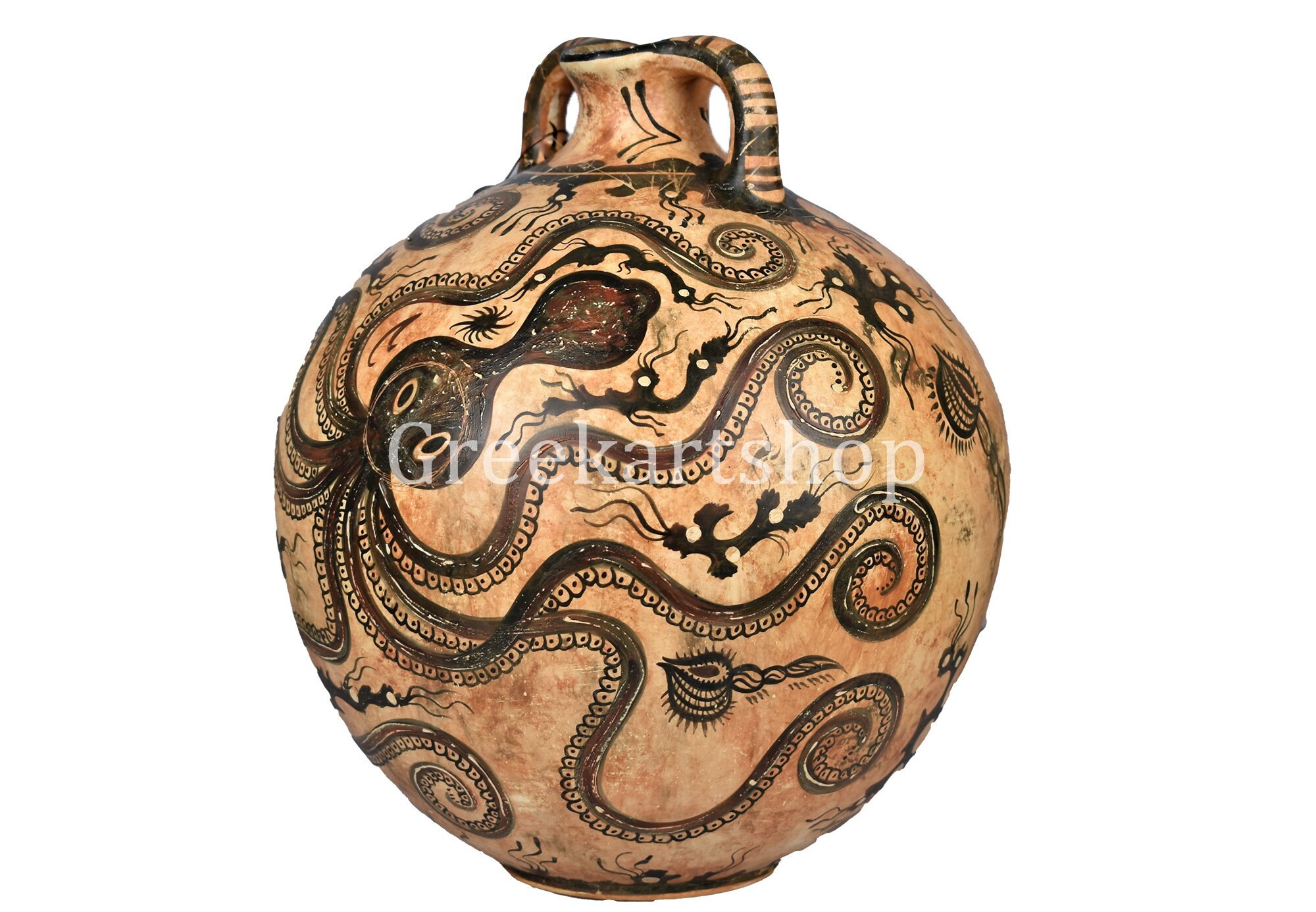 Octopus Flask Vase Minoan Marine Style Pottery Knossos Museum Copy - Etsy