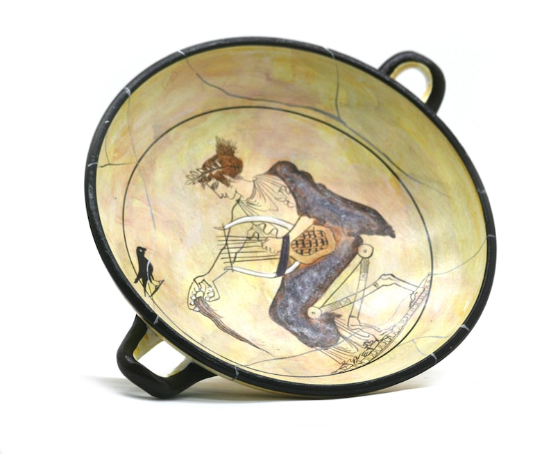 Cylix of God Apollo Lyre Wine Cup Bowl Ancient Greek Pottery Museum ...