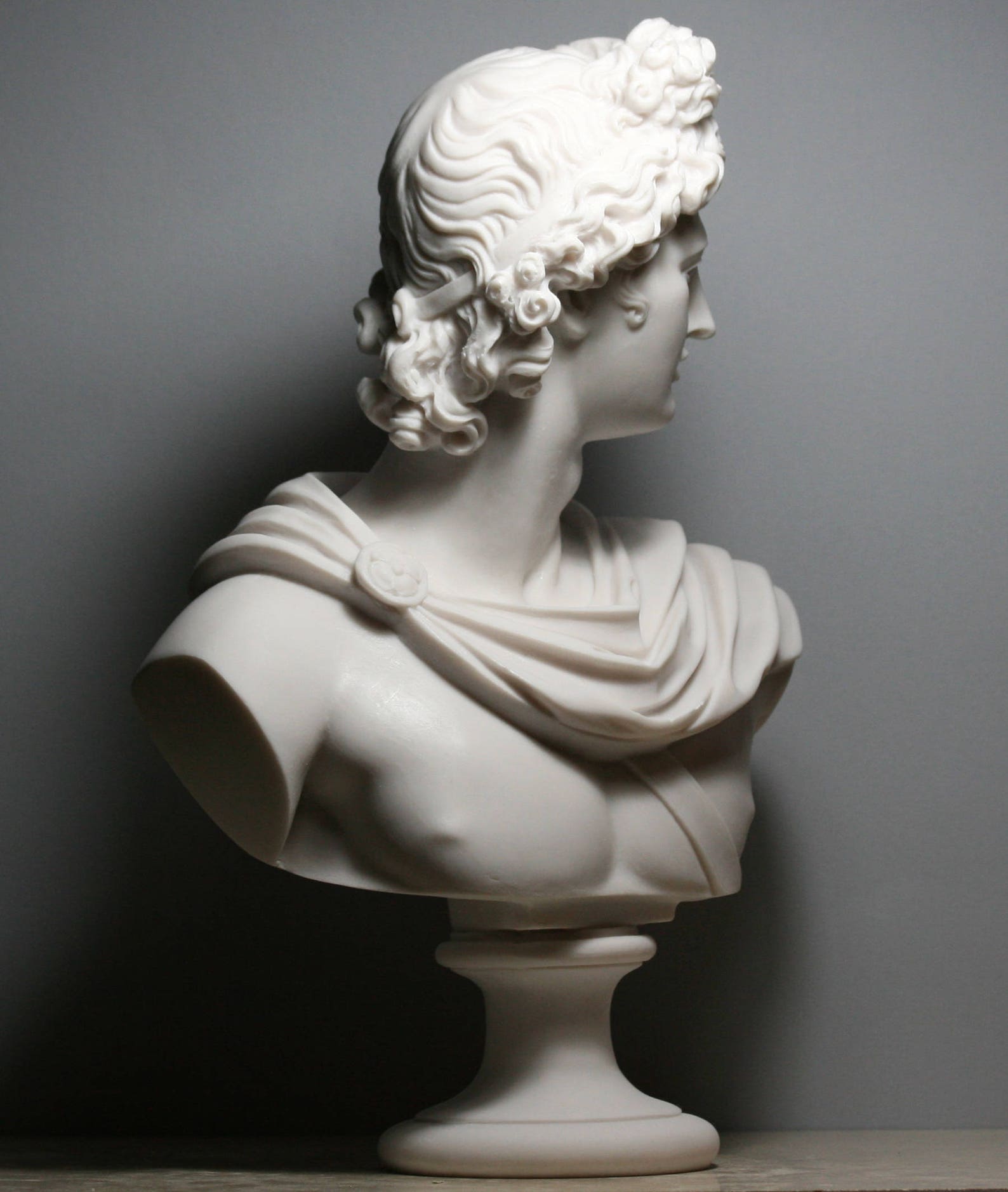 APOLLO Greek Roman God Bust Head Statue Cast Marble Sculpture - Etsy