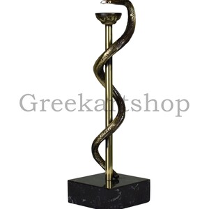 Rod Snake of Asclepius Symbol of Medicine Bronze Art Sculpture Doctor ...