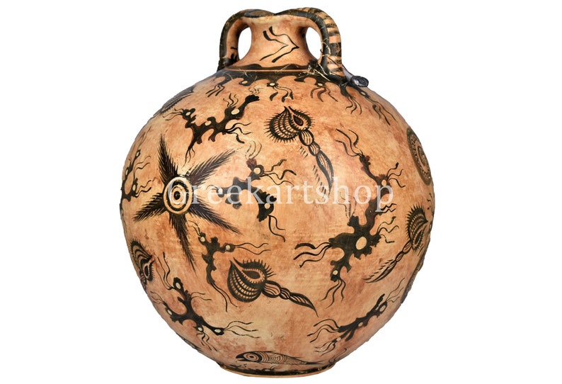 Octopus Flask Vase Minoan Marine Style Pottery Knossos Museum Copy - Etsy