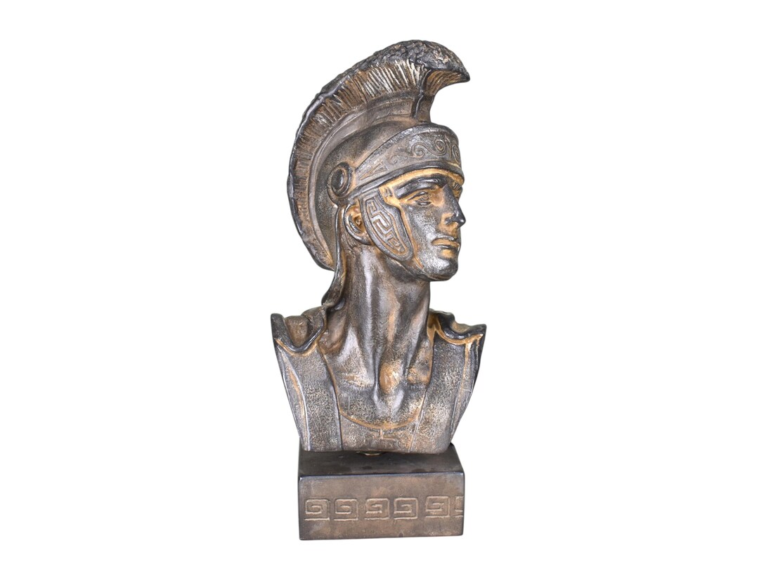 Roman Soldier With Helmet Bust Head Greek Roman Statue Sculpture Hard ...