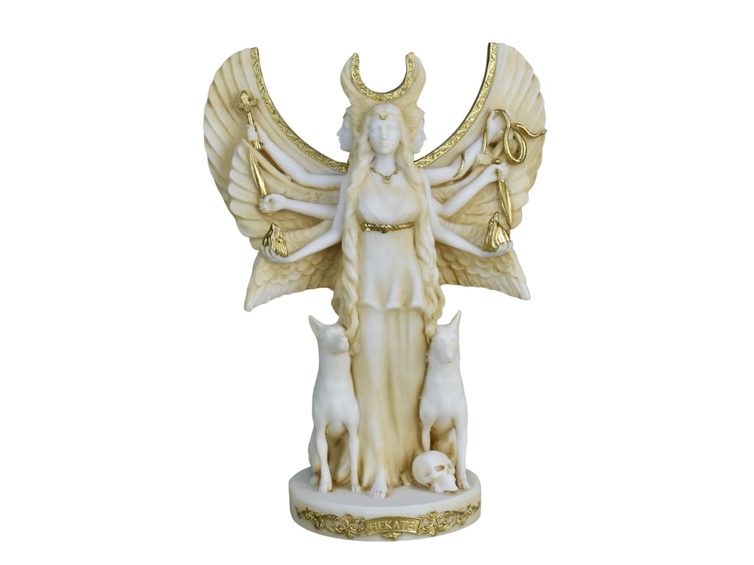 Hecate Hekate Triple Goddess of Magic Night Moon Greek Cast Marble ...