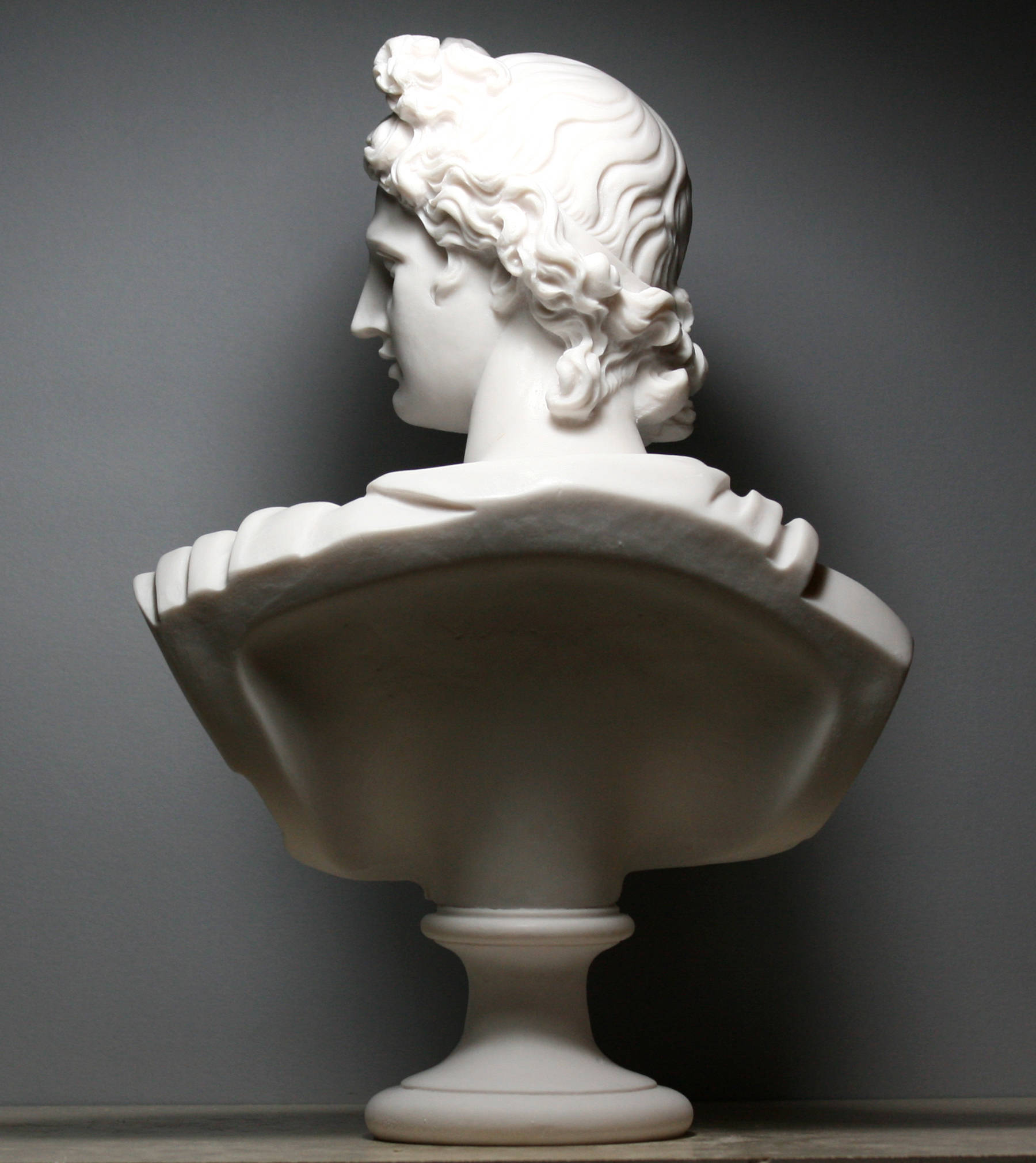 APOLLO Greek Roman God Bust Head Statue Cast Marble Sculpture | Etsy