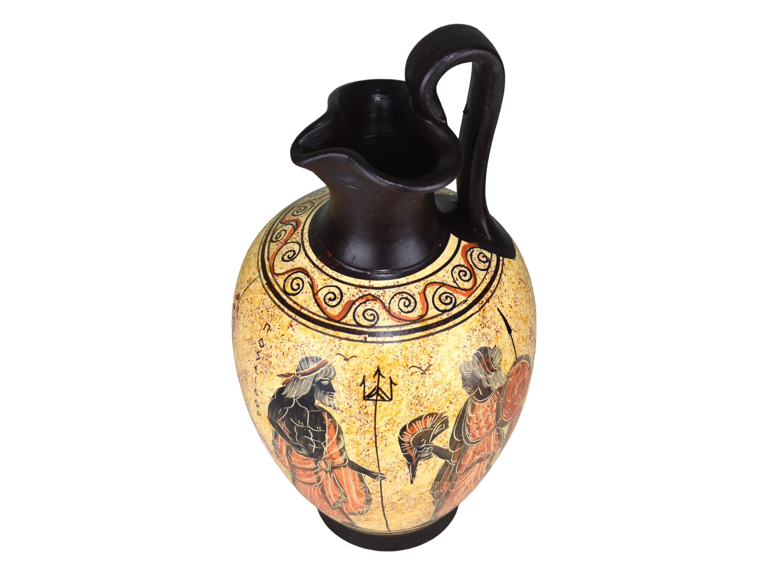 Ancient Greek Vase Pottery Vessel Pot Goddess Athena & God Poseidon 10 ...