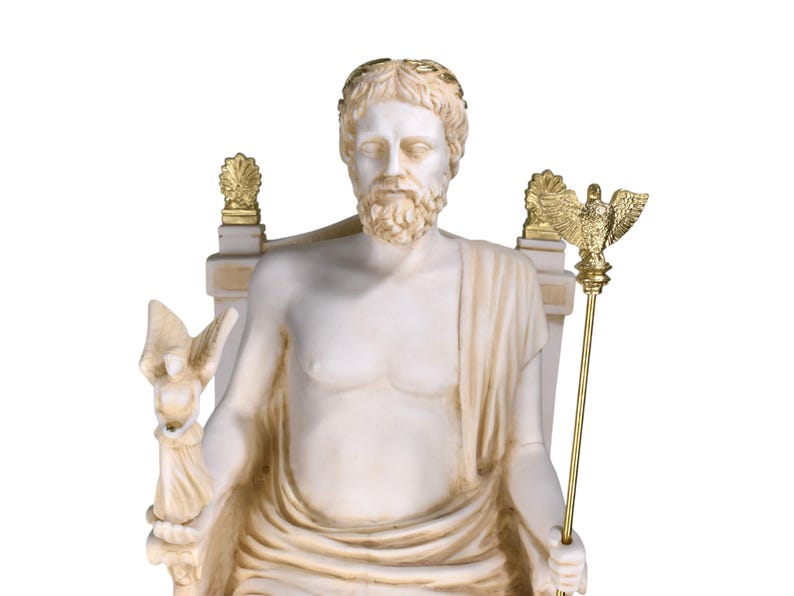 Zeus Statue of Olympia, King of Gods, Cast Marble Sculpture (22.8 ...