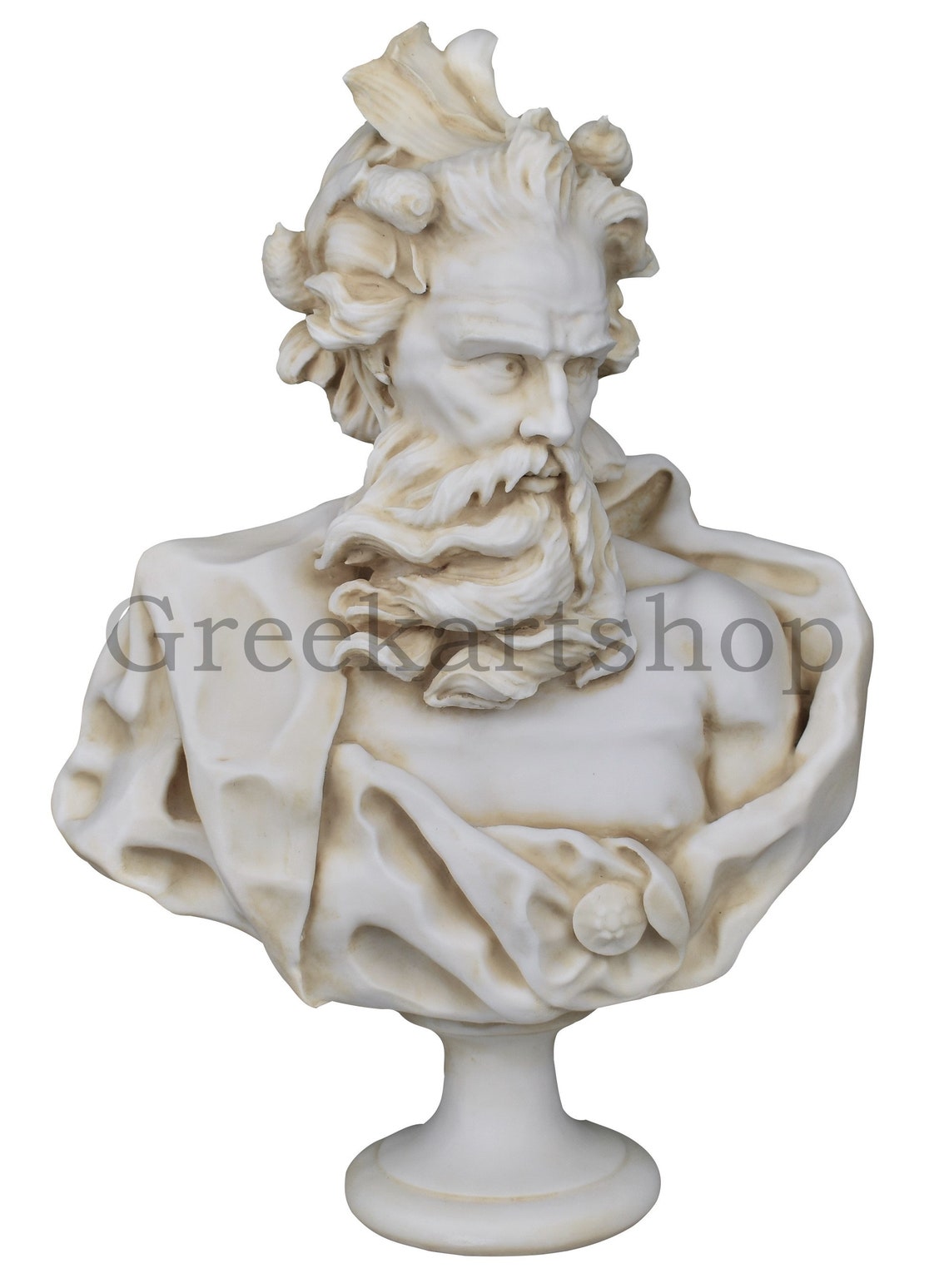 Neptune Poseidon Bust Head Greek God Statue Sculpture Cast - Etsy