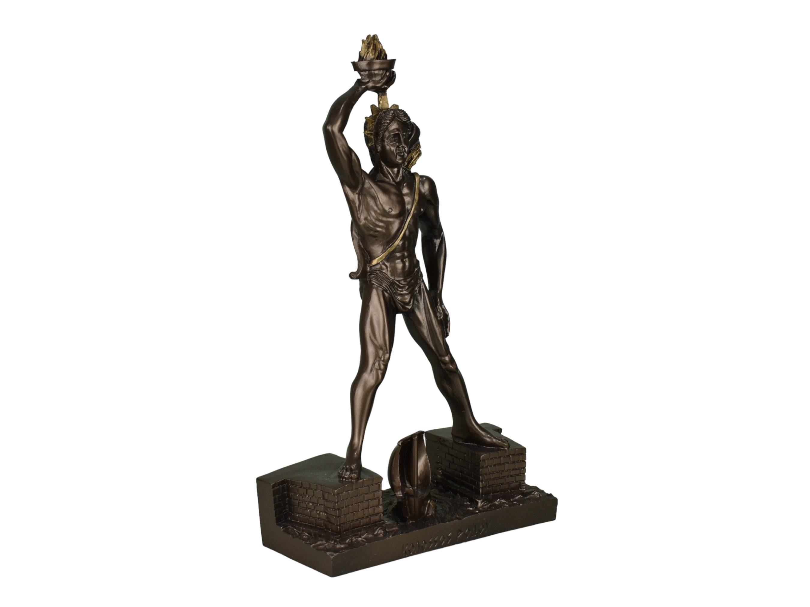Colossus of Rhodes Statue - Greek Sun God Helios, Cast Marble Bronze ...