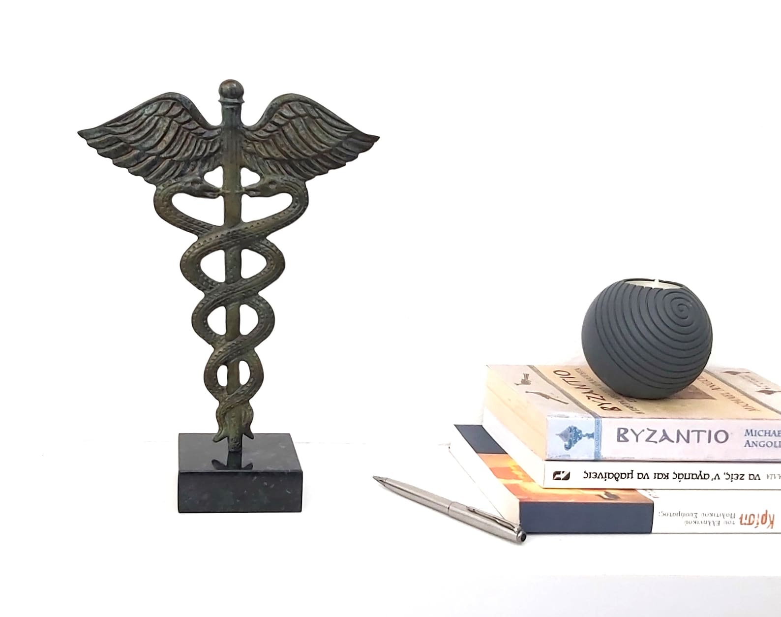 Caduceus Symbol of God Hermes Mercury Real Bronze Metal Art | Etsy