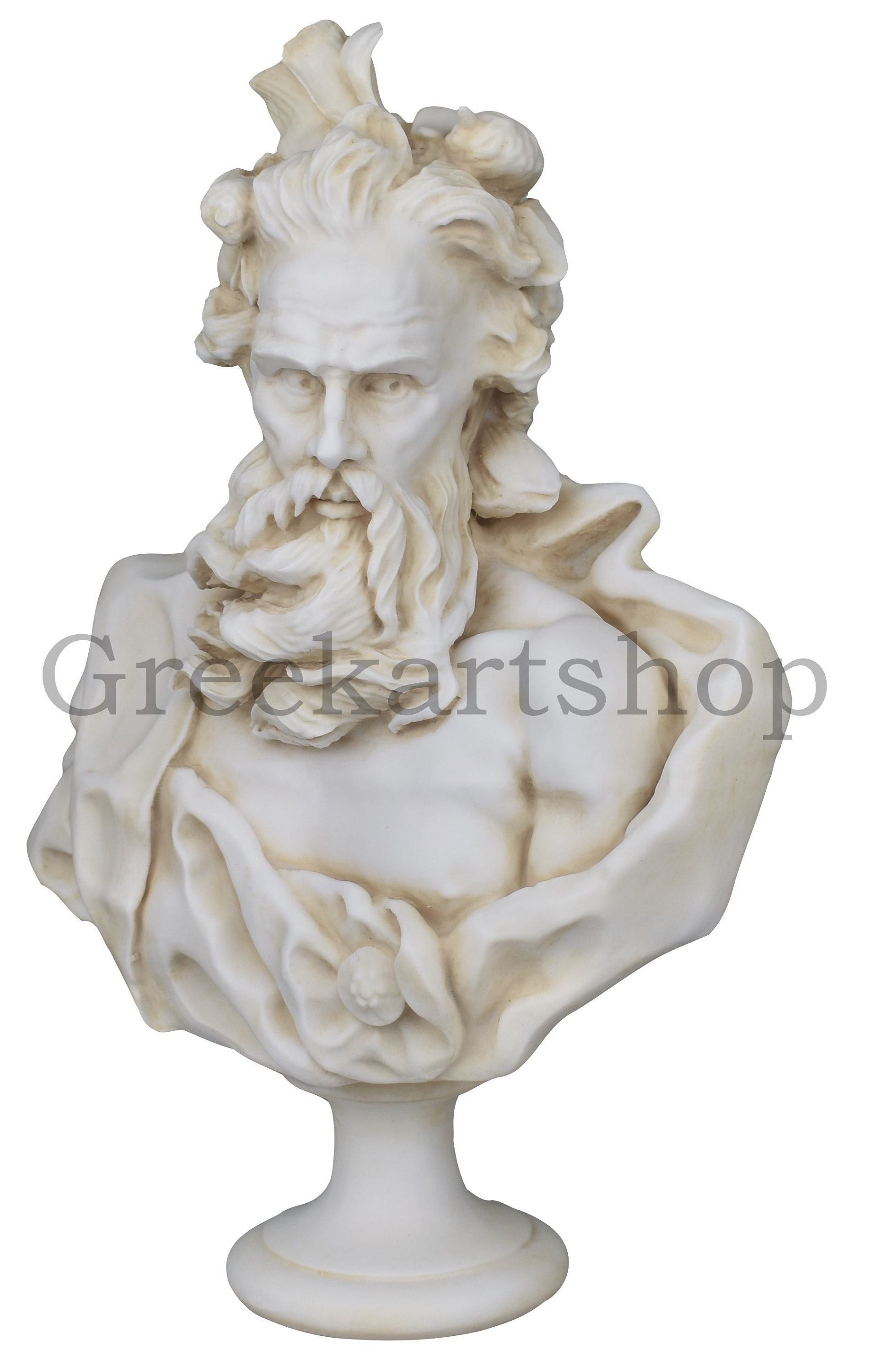 Bust of Neptune Greek God Poseidon Head Statue Sculpture Cast - Etsy ...