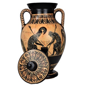 Achilles & Ajax Amphora Vase Exekias Ancient Greek Pottery Vatican ...