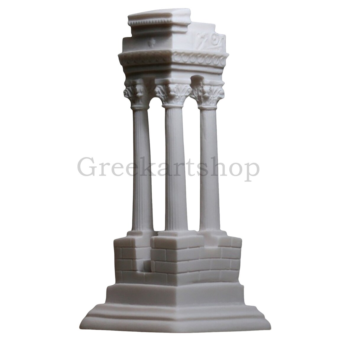 Ancient Greek Temple Ruins Corinthian Order Columns Cast Marble Statue ...